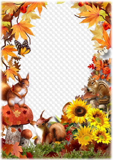 Autumn nature, photoframe PNG, PSD. Transparent PNG Frame, PSD Layered ...