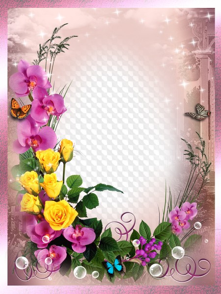 Frames for photoshop - In the world of flowers