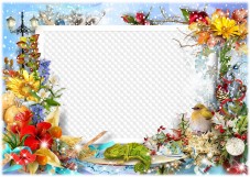 Frame for a photo in the winter - Snowy winter kingdom