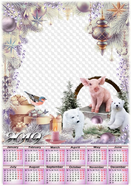 Pink Calendar 2019, PNG, PSD