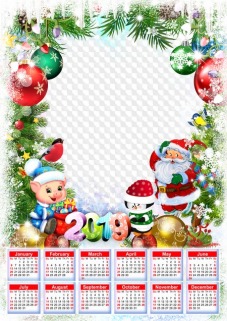 2019 Vertical calendar frame template for three photos. Calendar for ...