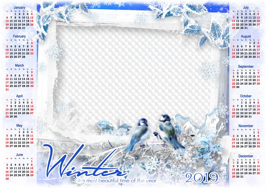 Winter 2019, Calendar photo frame