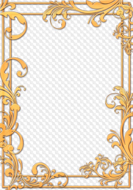 A set of gold decorative frame cutouts - 20 PNG gold frames