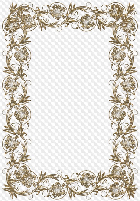 A set of gold decorative frame cutouts - 20 PNG gold frames