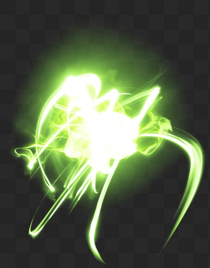 PNG, destellos verdes y efectos de luz sobre un fondo transparente