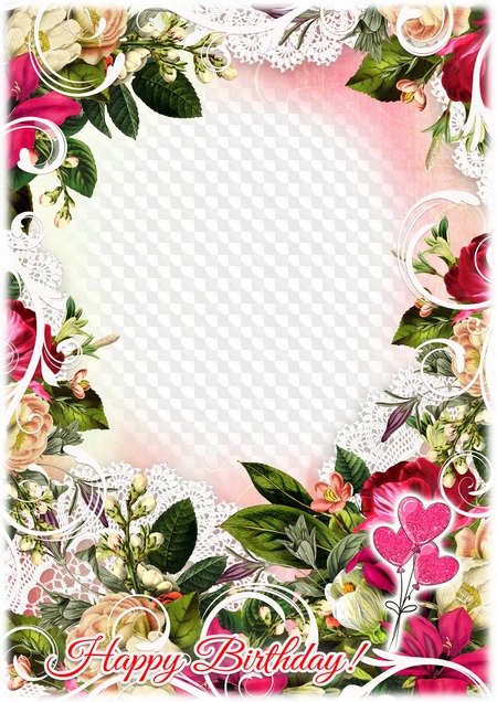 Happy Birthday! Photo frame PSD, PNG