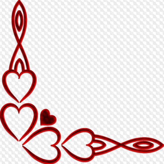 23 PNG, Corners with hearts on a transparent background