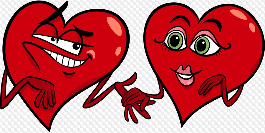 PSD, 49 PNG, Funny Hearts on transparent background