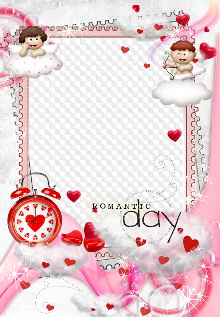 Romantic frame for photo - In the clouds of love