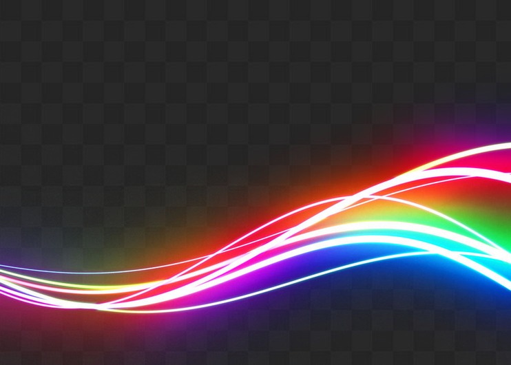 51 PNG, Multicolored Glowing Lines on transparent background