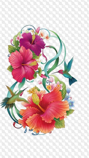 28 PNG, Flowers and birds on transparent background