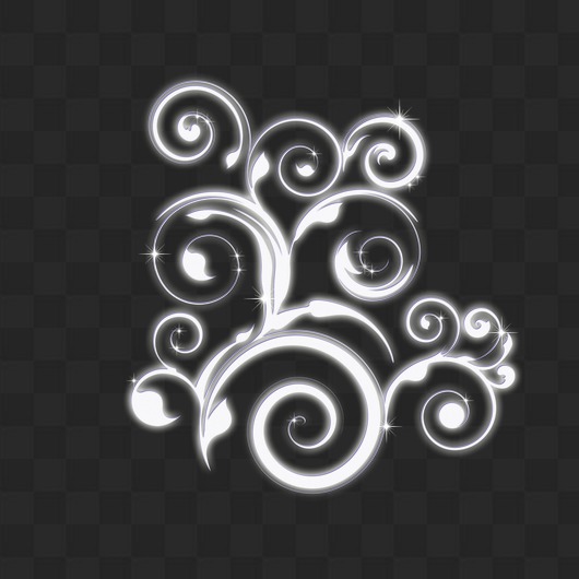 PSD, 7 PNG, White glowing Swirls, PNG images with transparent background