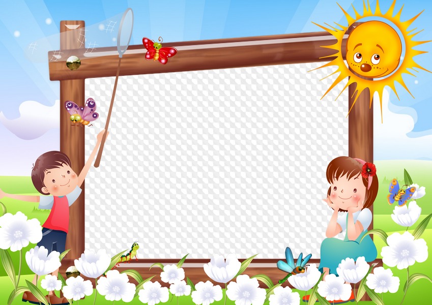 11 PSD, 11 PNG, Photo frames summer and children