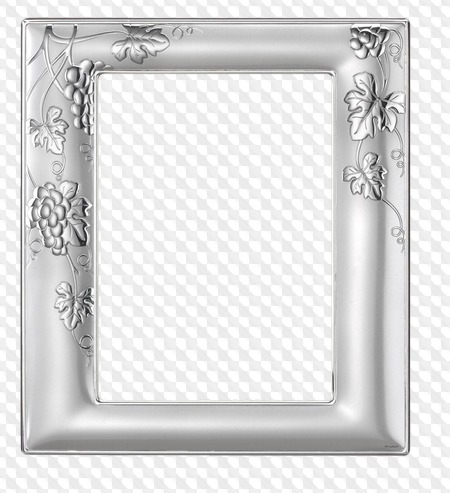 13 PSD, 13 PNG, Silver photo frames on transparent background