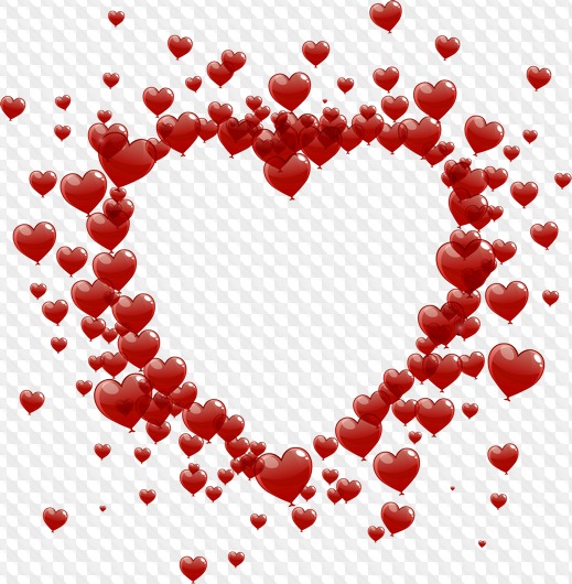 PSD, 11 PNG, Heart Frames on transparent background