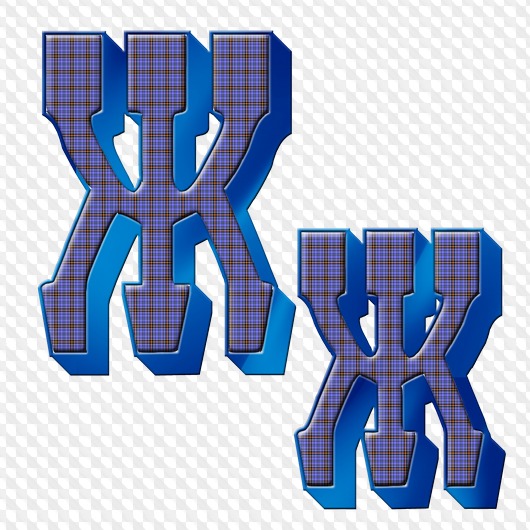 Blue Checkered Alphabet, letters, numbers and punctuation. Transparent ...