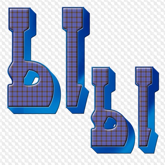 Blue Checkered Alphabet, letters, numbers and punctuation. Transparent ...