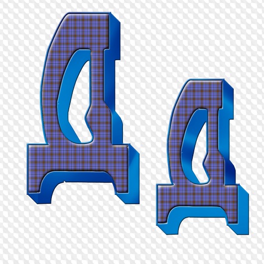 Blue Checkered Alphabet, letters, numbers and punctuation. Transparent ...