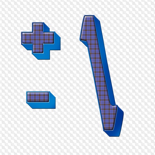 Blue Checkered Alphabet, letters, numbers and punctuation. Transparent ...
