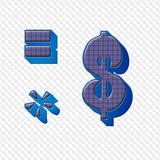 Blue Checkered Alphabet, letters, numbers and punctuation. Transparent ...