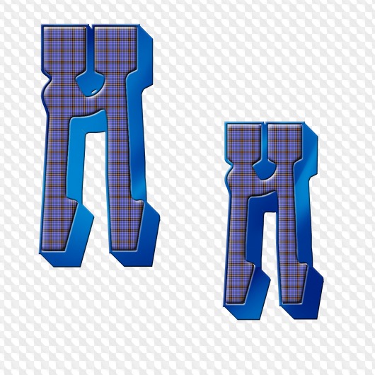 Blue Checkered Alphabet, letters, numbers and punctuation. Transparent ...