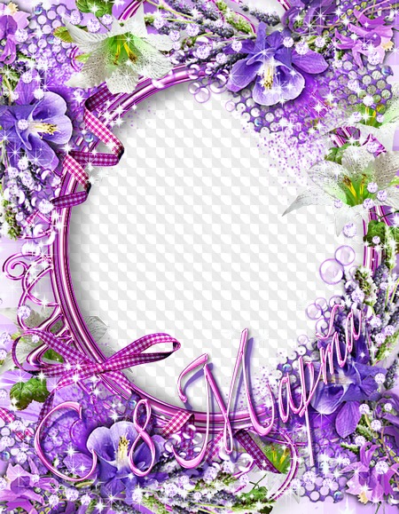 March 8th photo frame template PNG PSD (only Russian)
