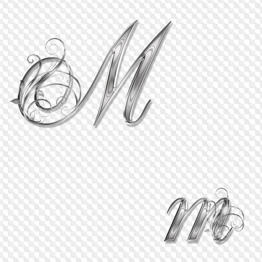 Silver Alphabet: letters, numbers, punctuation, PNG, with transparent ...