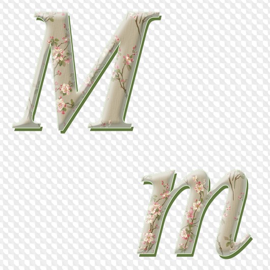 Fabric Alphabet with flower pattern: letters, numbers, punctuation, PNG ...