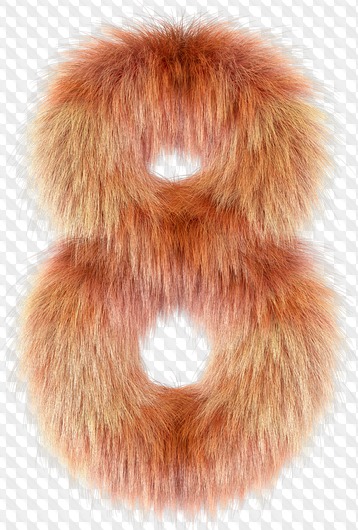 Numbers red fur PNG