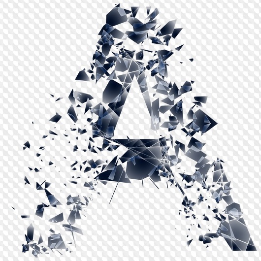 Latin alphabet Broken glass, PNG images, download