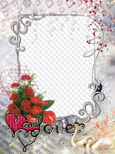 love frames png for Photoshop with hearts and beautiful flowers 12 PNG ...