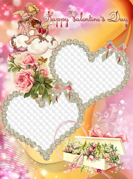 love frames png for Photoshop with hearts and beautiful flowers 12 PNG ...