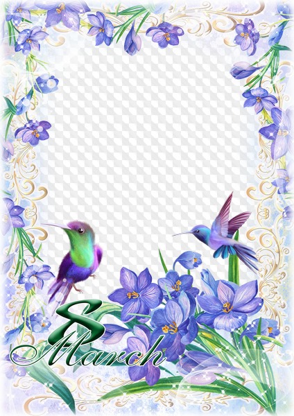 March 8, set of photo frames 8 png, psd