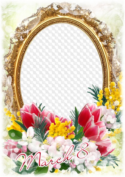 March 8, set of photo frames 8 png, psd