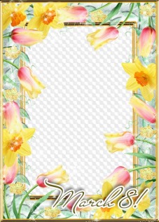Flower frame for Photoshop on 8 March, download
