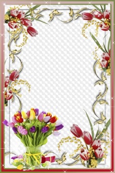 Flowers photo frame png frame psd for March 8 - Beautiful spring day ...