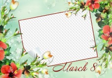 Flower frame for Photoshop on 8 March, download