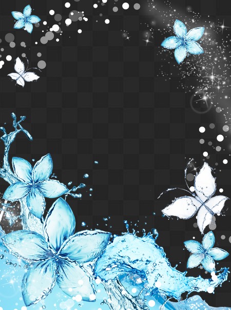 Flowers of water, abstract Photo frame. Transparent PNG Frame, PSD ...