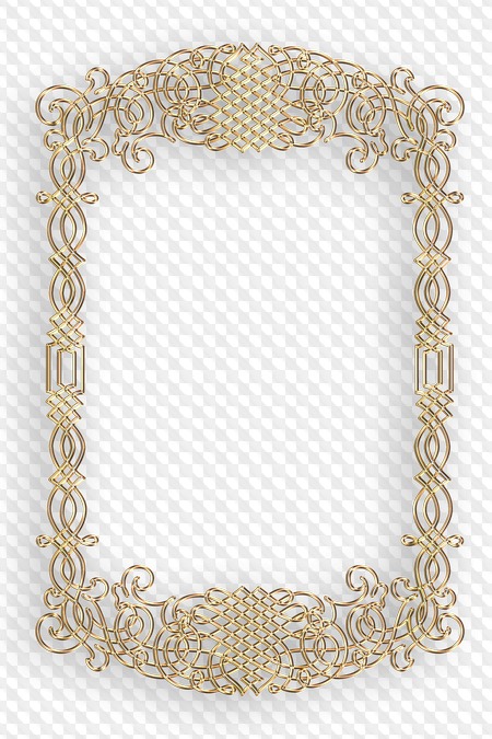 Golden frames for photoshop - 25 frames png