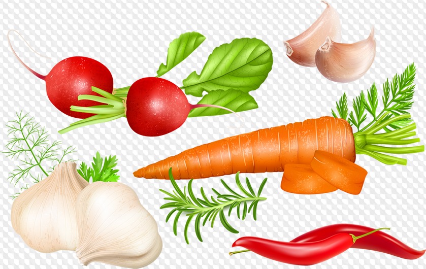 PSD, 43 PNG, Vegetables, graphics on transparent background