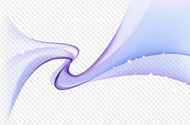 Abstract, multicolored wavy lines, in PSD format & transparent PNG images