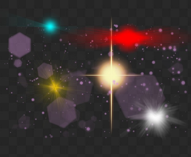 PSD, 8 PNG, Light effects line on transparent background