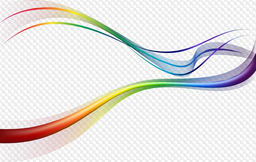 25 PNG, Multicolored abstract lines on transparent background