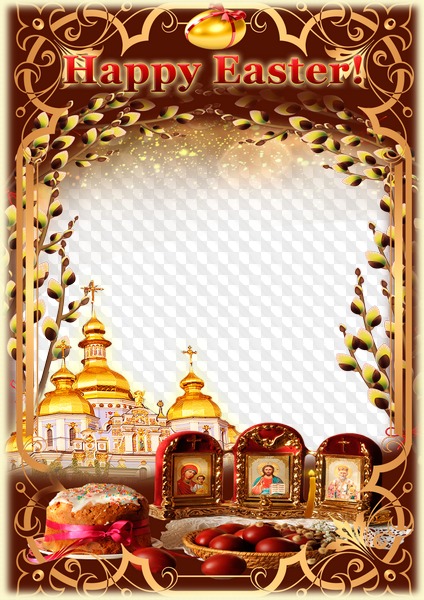Happy Easter! photo frame PSD template, PNG images. Transparent PNG ...