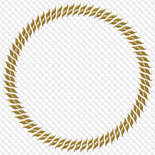 Round curly frames, gold and silver, 35 PNG