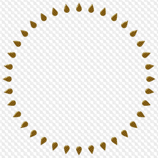 Round curly frames, gold and silver, 35 PNG