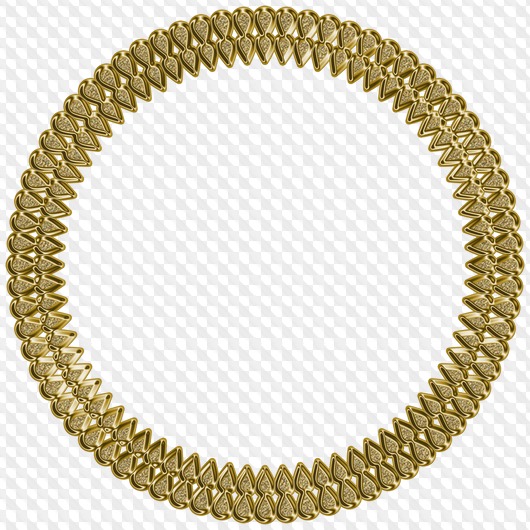 Round curly frames, gold and silver, 35 PNG