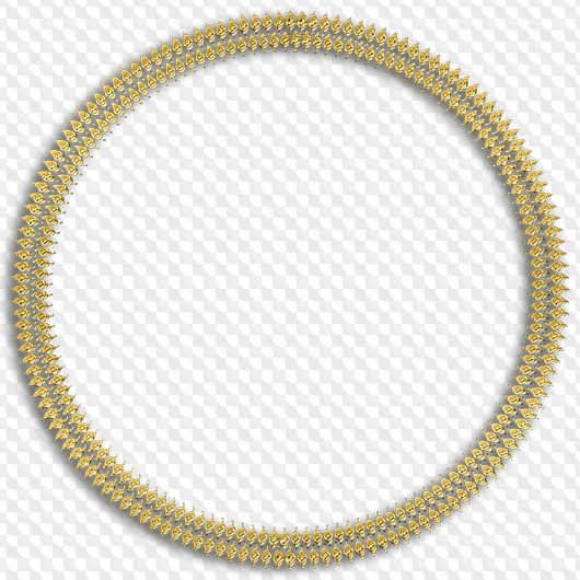 Round curly frames, gold and silver, 35 PNG