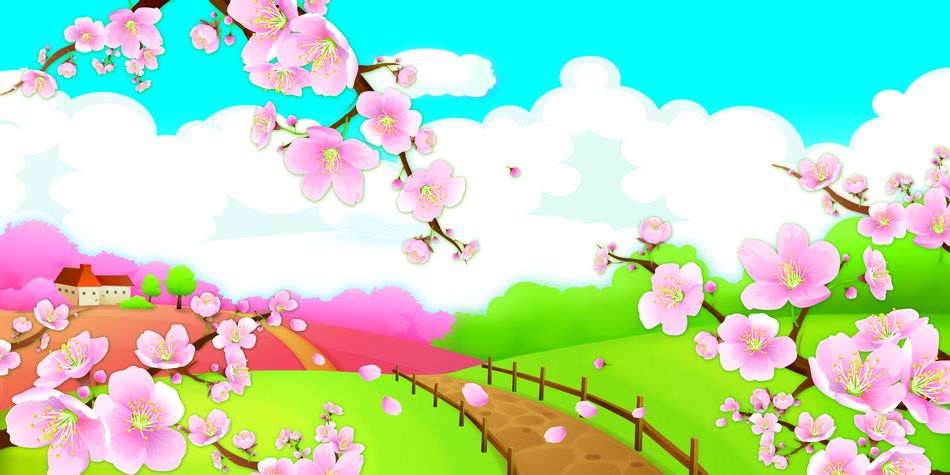 Spring landscape, PSD background
