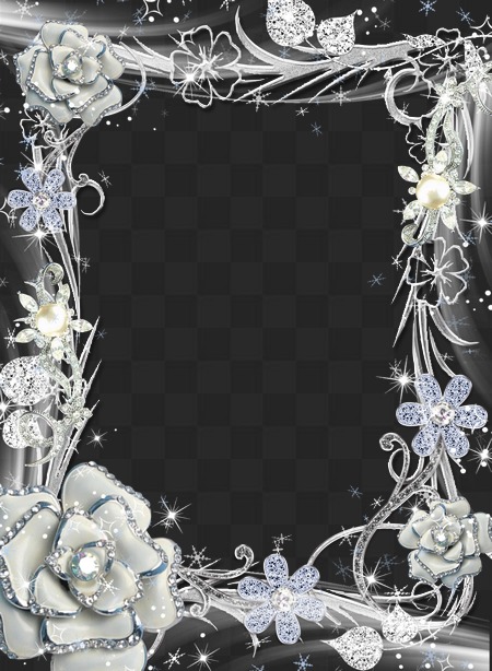 Silver frame for your photos - Lights of silver ( frame template psd ...